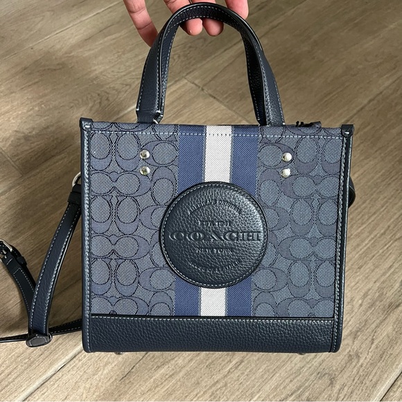 Coach | Bags | Coach Dempsey Tote 22 In Signature Jacquard With Stripe ...